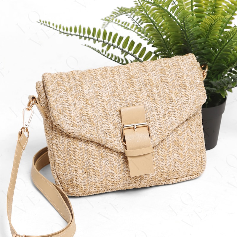 Straw Crossbody Bag - Etsy