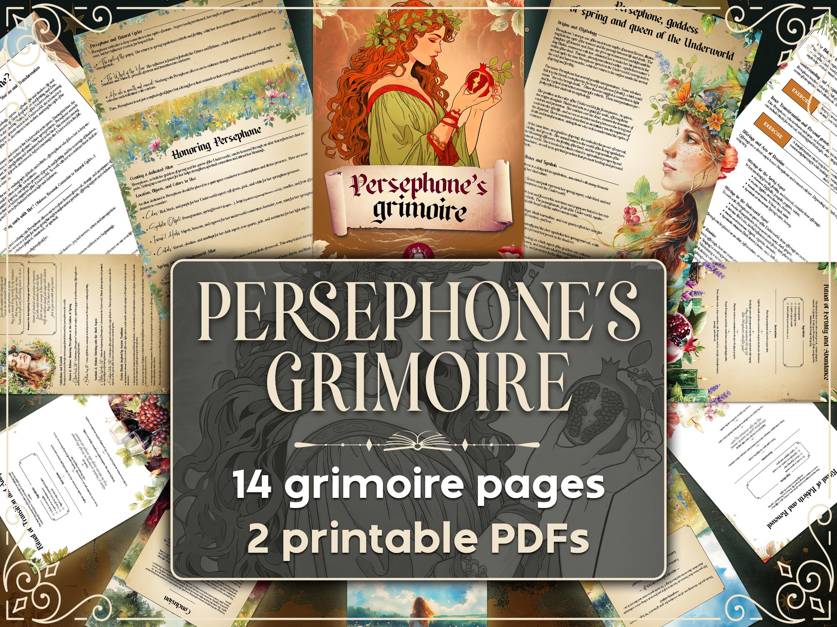 Persephone Grimoire, Printable PDF to Immerse Yourself in the Magic of ...