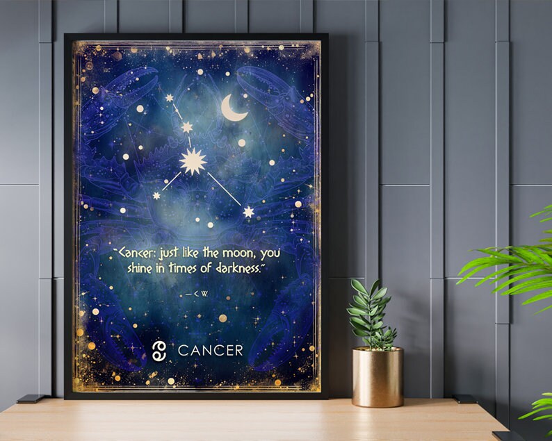 Printable Zodiac Sign Poster - Cancer - Etsy
