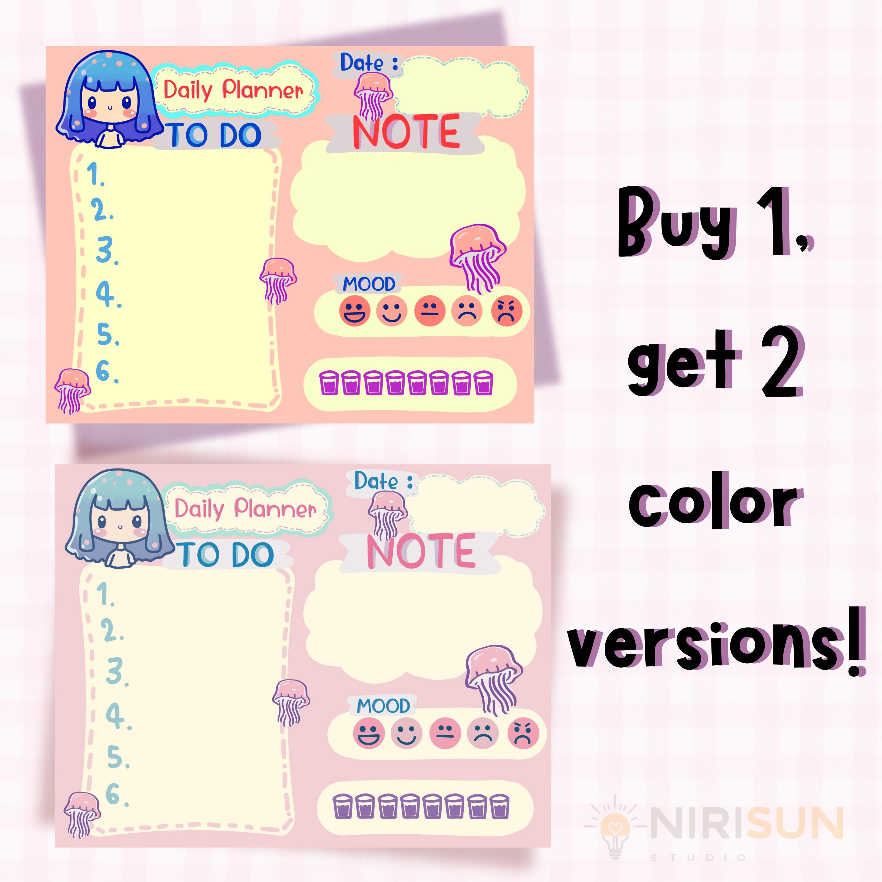 Super Cute Daily Planner Printable Printable Stationery Instant ...