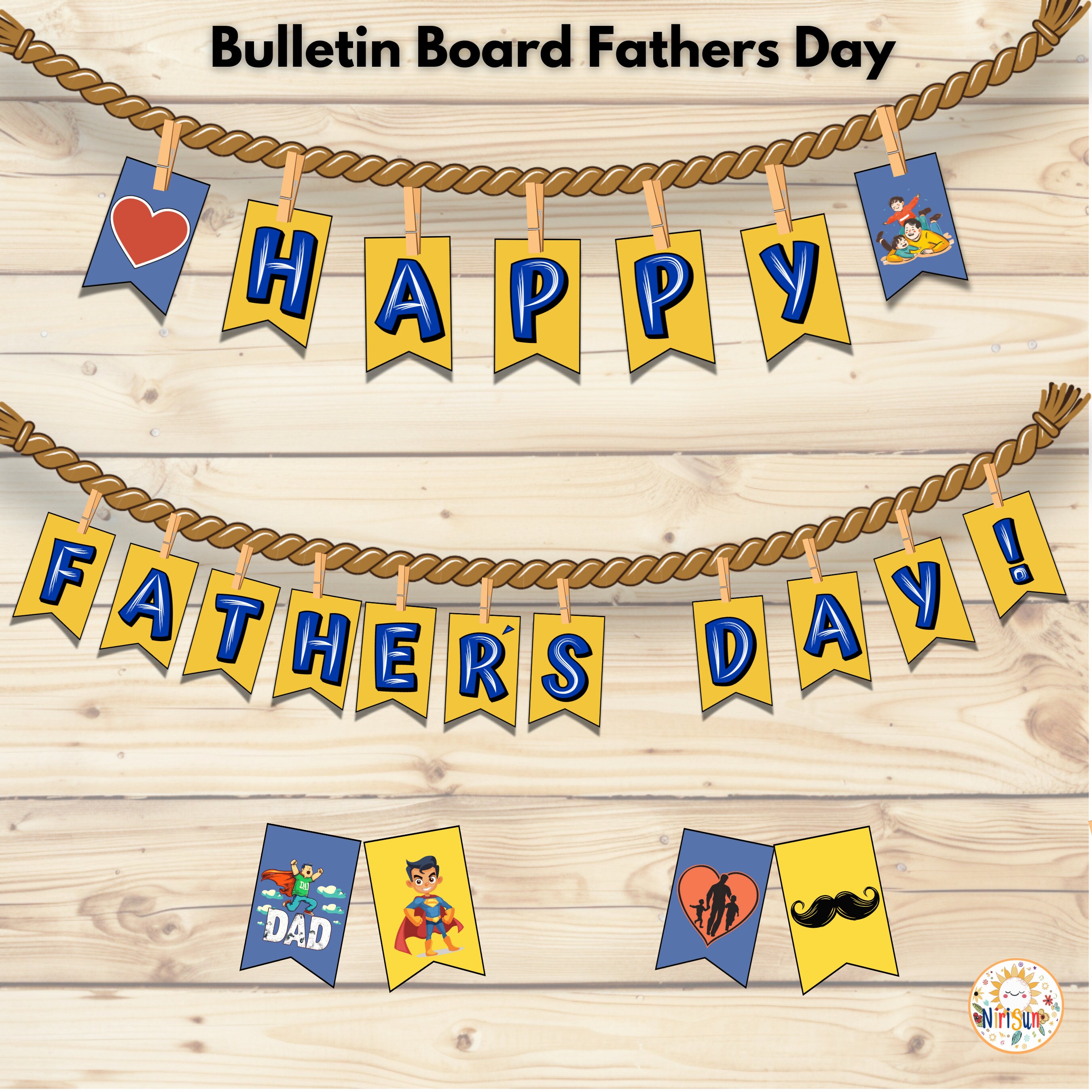 Father's Day Bulletin Board Banner Printable Happy Father's Day Craft ...
