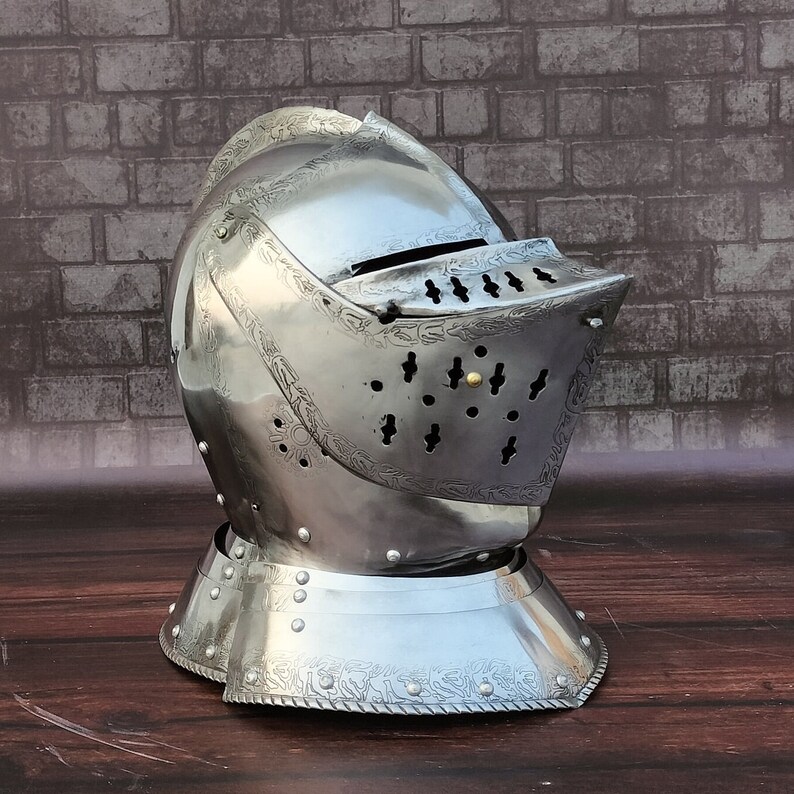 Medieval Knight Steel Close Helmet: European Armor Costume - Etsy