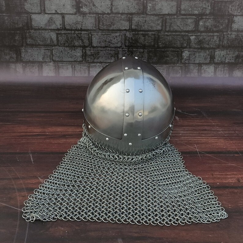 Steel Chainmail Norman Helmet: Medieval Knight Armour, LARP - Etsy
