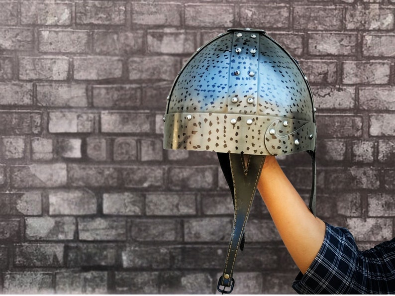 Medieval Knight Nasal Helmet Battle Warrior Steel Helmet LARP Cosplay ...