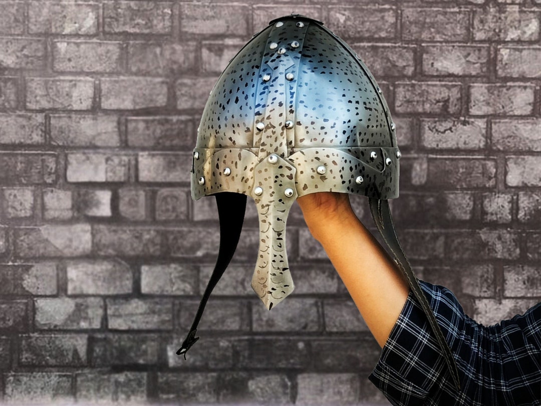 Medieval Knight Nasal Helmet - Battle Warrior Steel Helmet LARP Cosplay ...