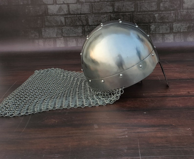 Steel Chainmail Norman Helmet: Medieval Knight Armour, LARP - Etsy
