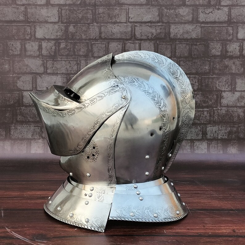 Medieval Knight Steel Close Helmet: European Armor Costume - Etsy