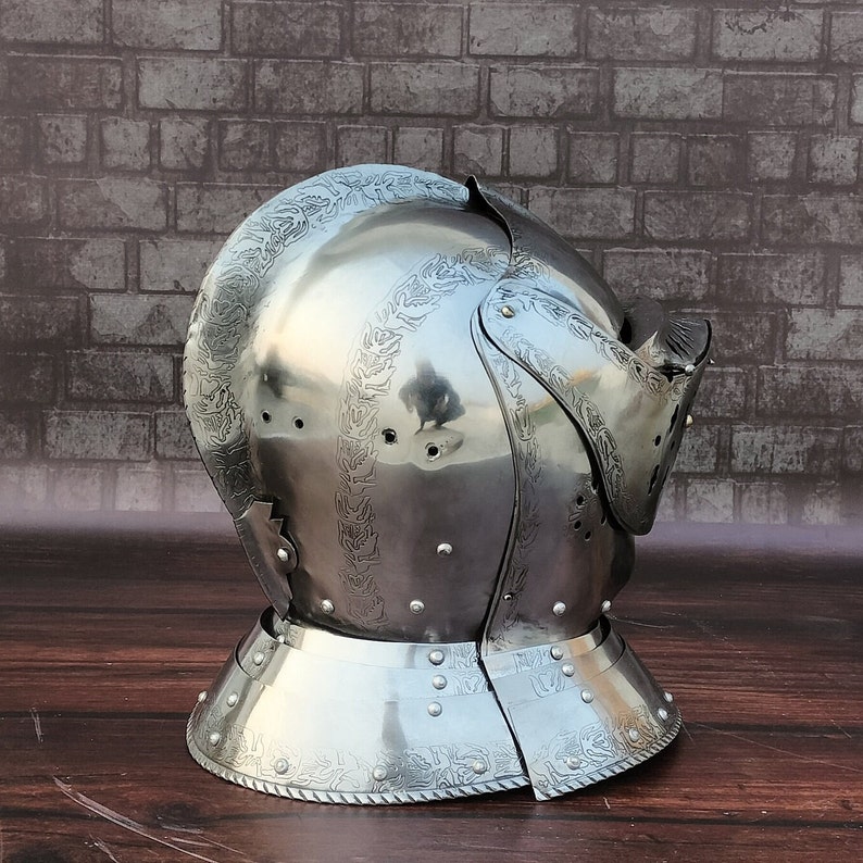 Medieval Knight Steel Close Helmet: European Armor Costume - Etsy