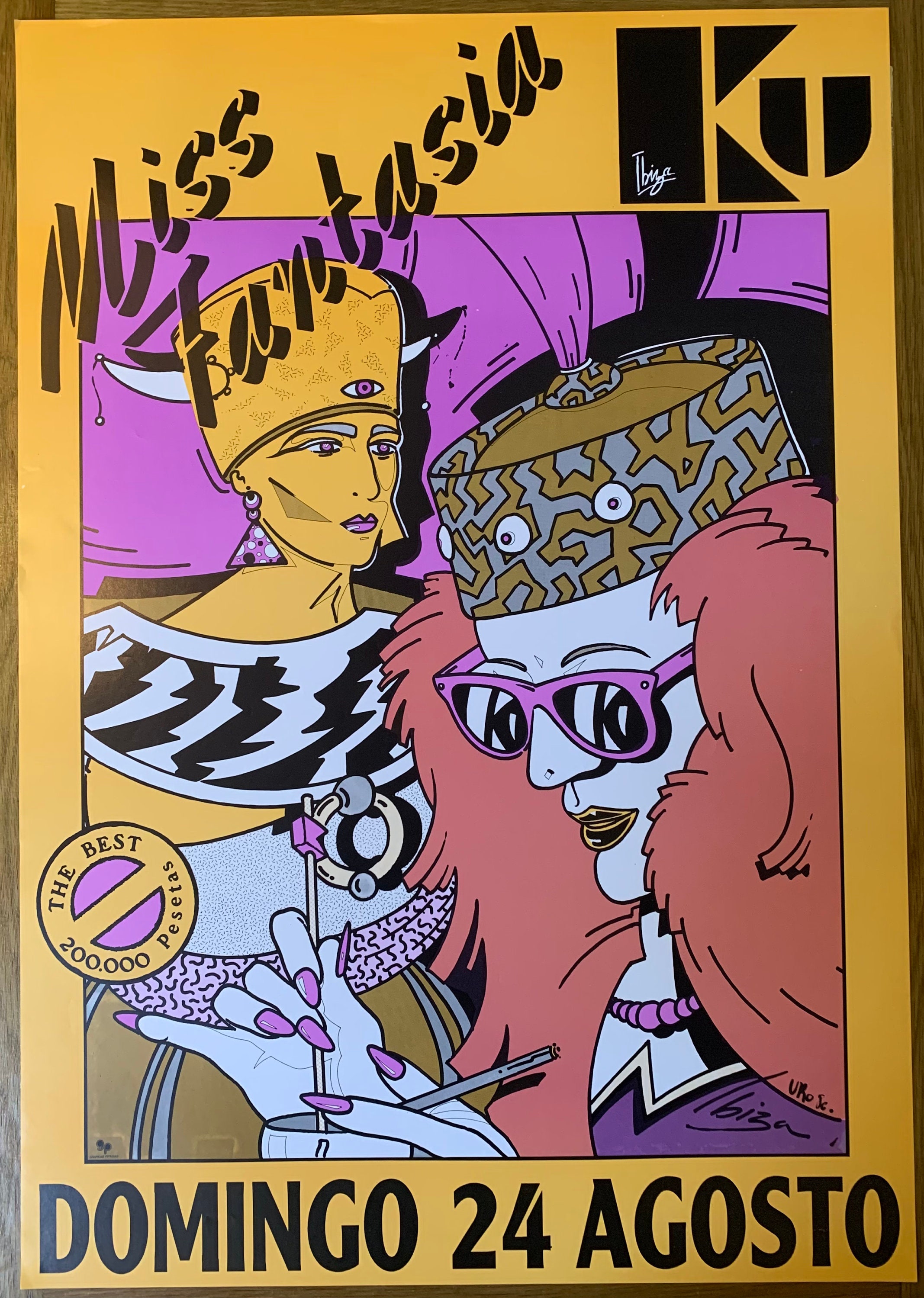 Original Vintage KU Club Ibiza Poster From 1986 by Yves Uro - Etsy