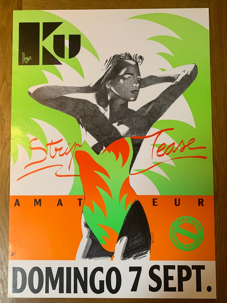 Original Vintage KU Club Ibiza Poster From 1986 by Yves Uro - Etsy