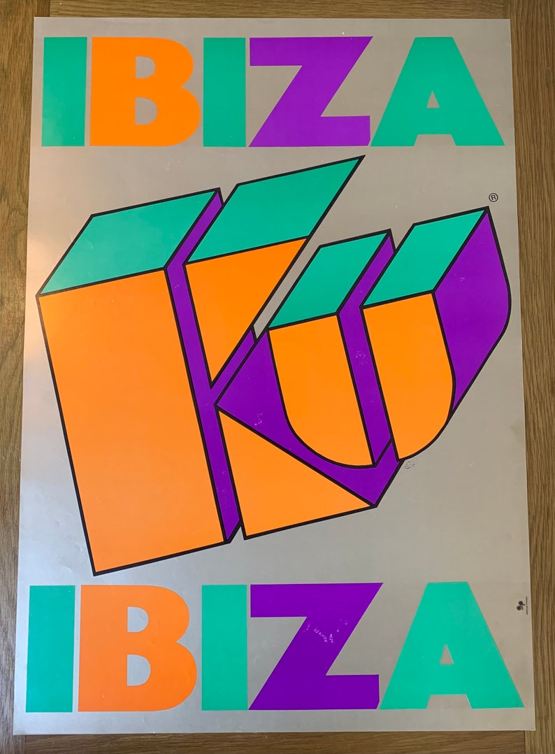 Original Vintage KU Club Ibiza Poster From 1986 by Yves Uro - Etsy
