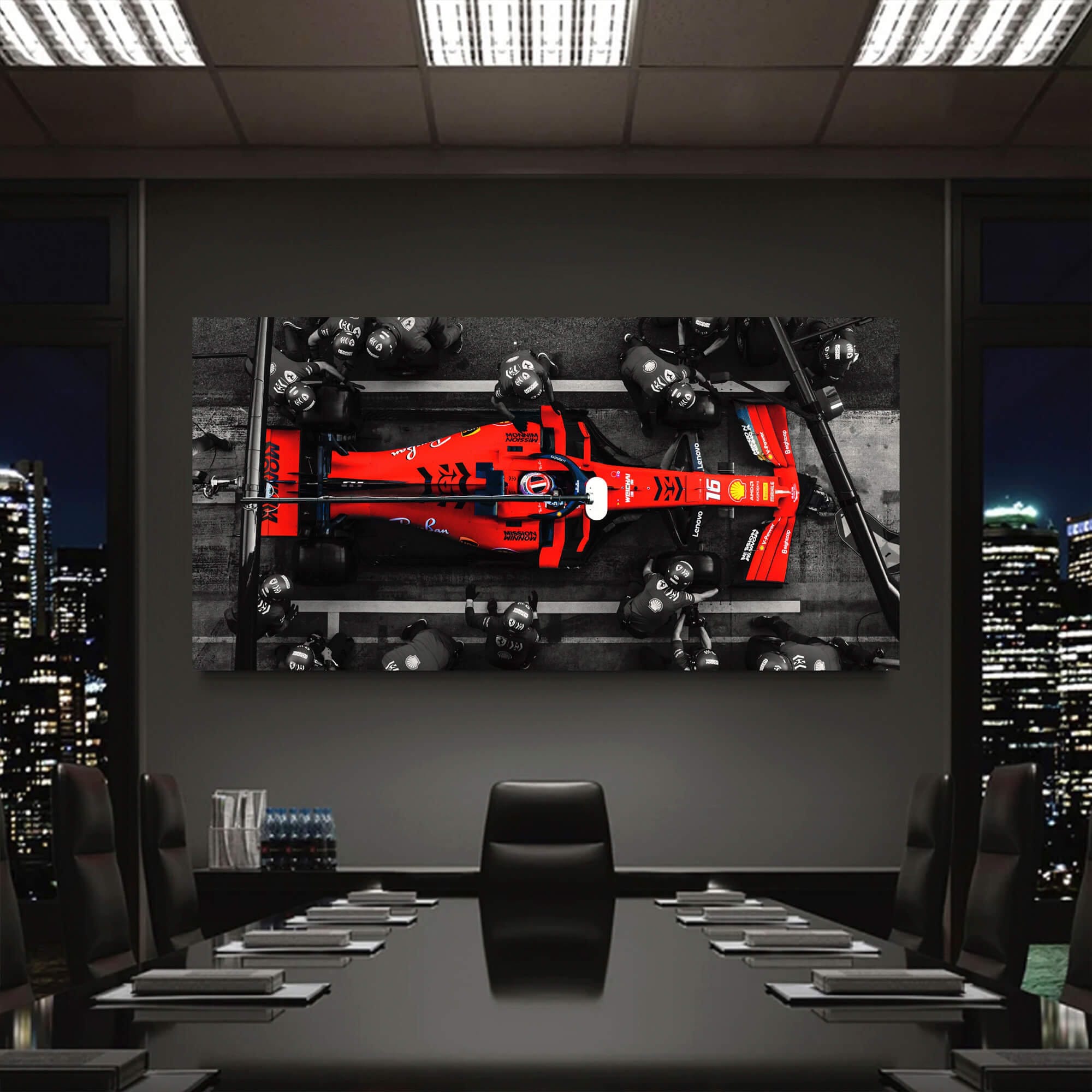 Ferrari F1 Pit Stop Canvas Print: Red Racing Car Formula One Wall Art ...