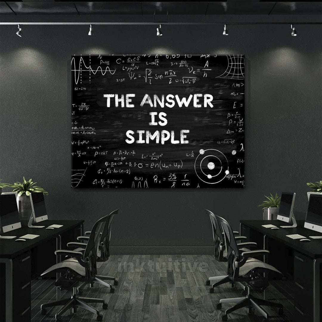 Motivational Quote Blackboard Print Large Wall Art Math Equations Wall ...
