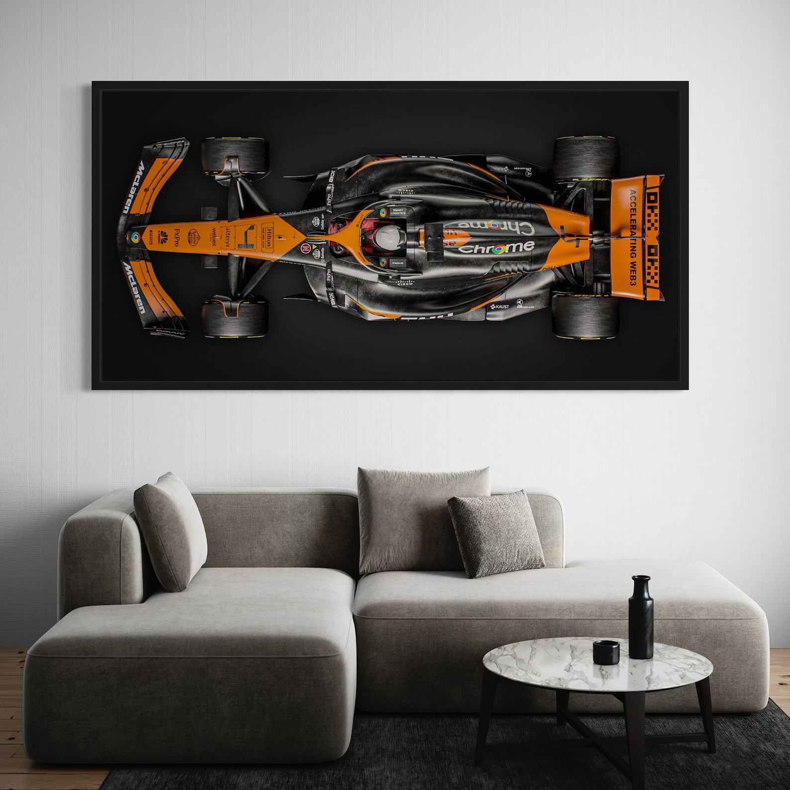 Formula 1 Wall Art Mclaren Canvas Extra Large F1 Poster Race Car Print ...