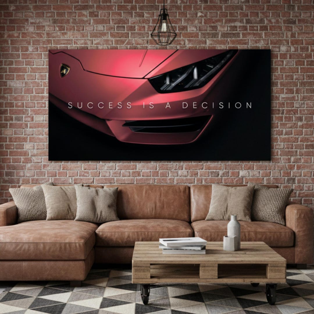 Lamborghini Motivation Canvas Print Success Decision Supercar Wall Art ...
