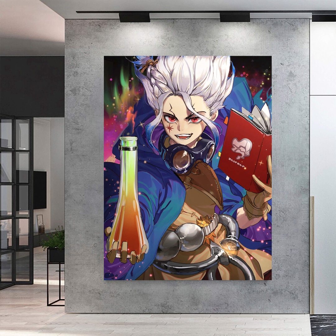 Dr. Stone Anime Canvas Print: Senku Ishigami Colorful Wall Art - Etsy