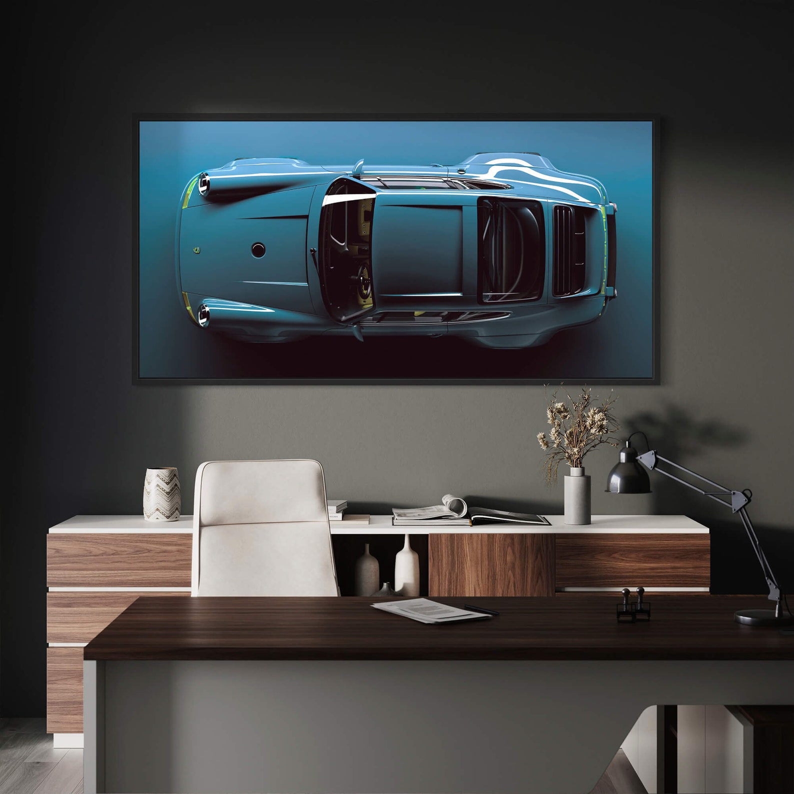 Blue Sport Car Wall Art Modern Car Wall Art Stylish Canvas Prints ...