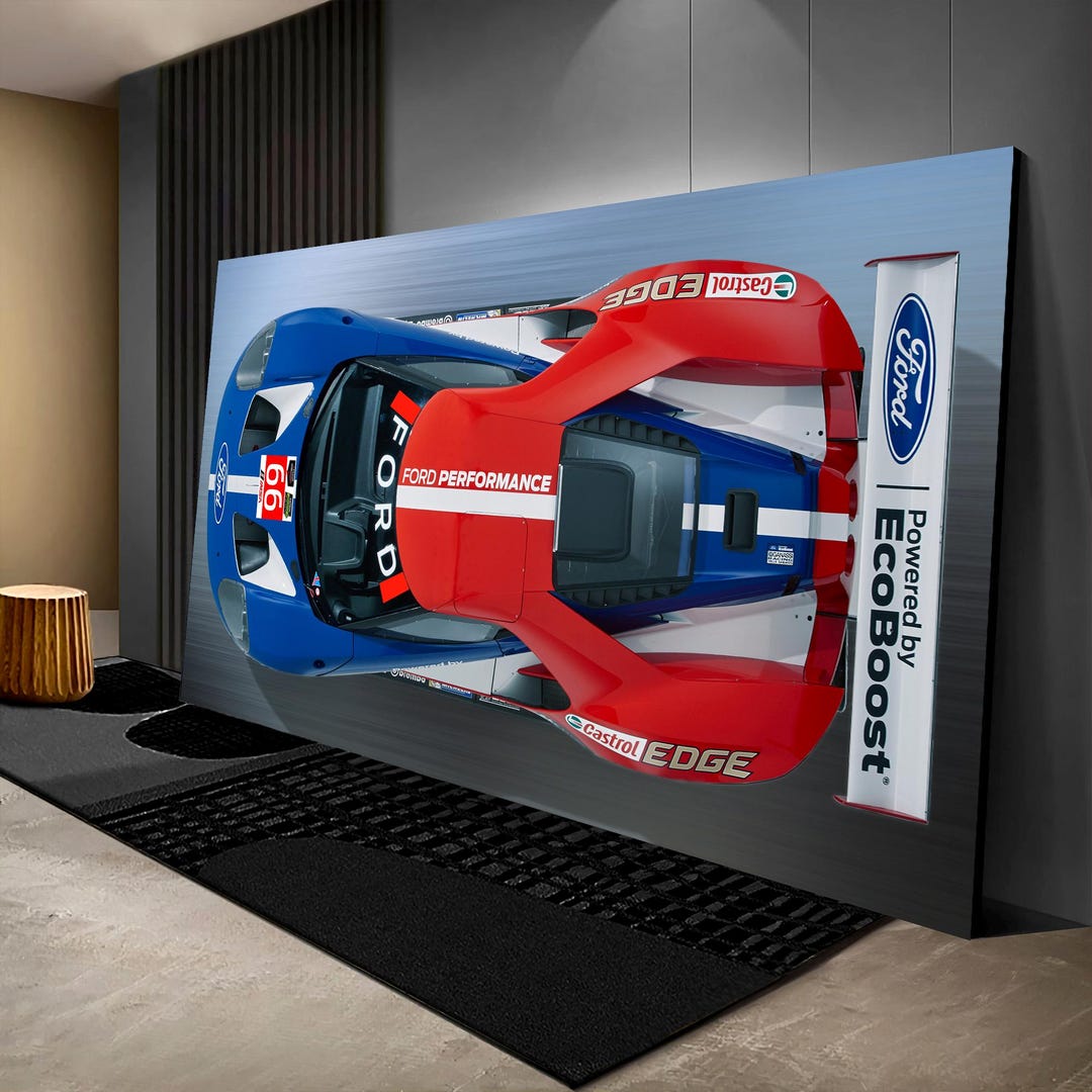 Modern Sports Car Poster for Office Decor Racing Car Canvas Print Ford ...