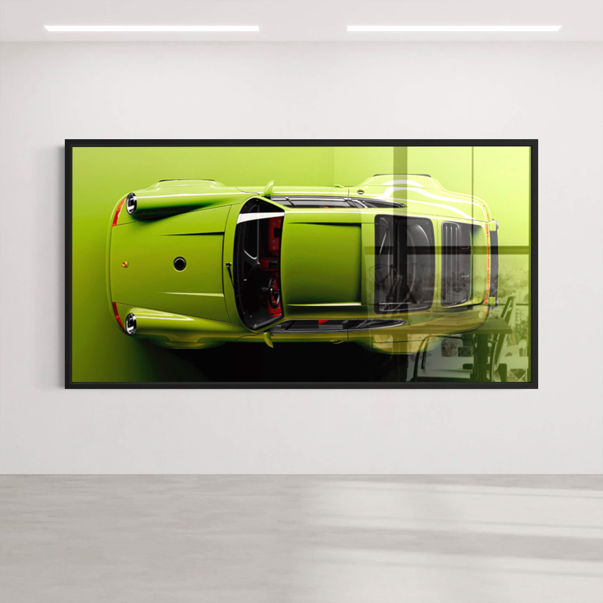 Light Green Sport Car Poster Modern Car Wall Art Stylish Canvas Prints ...