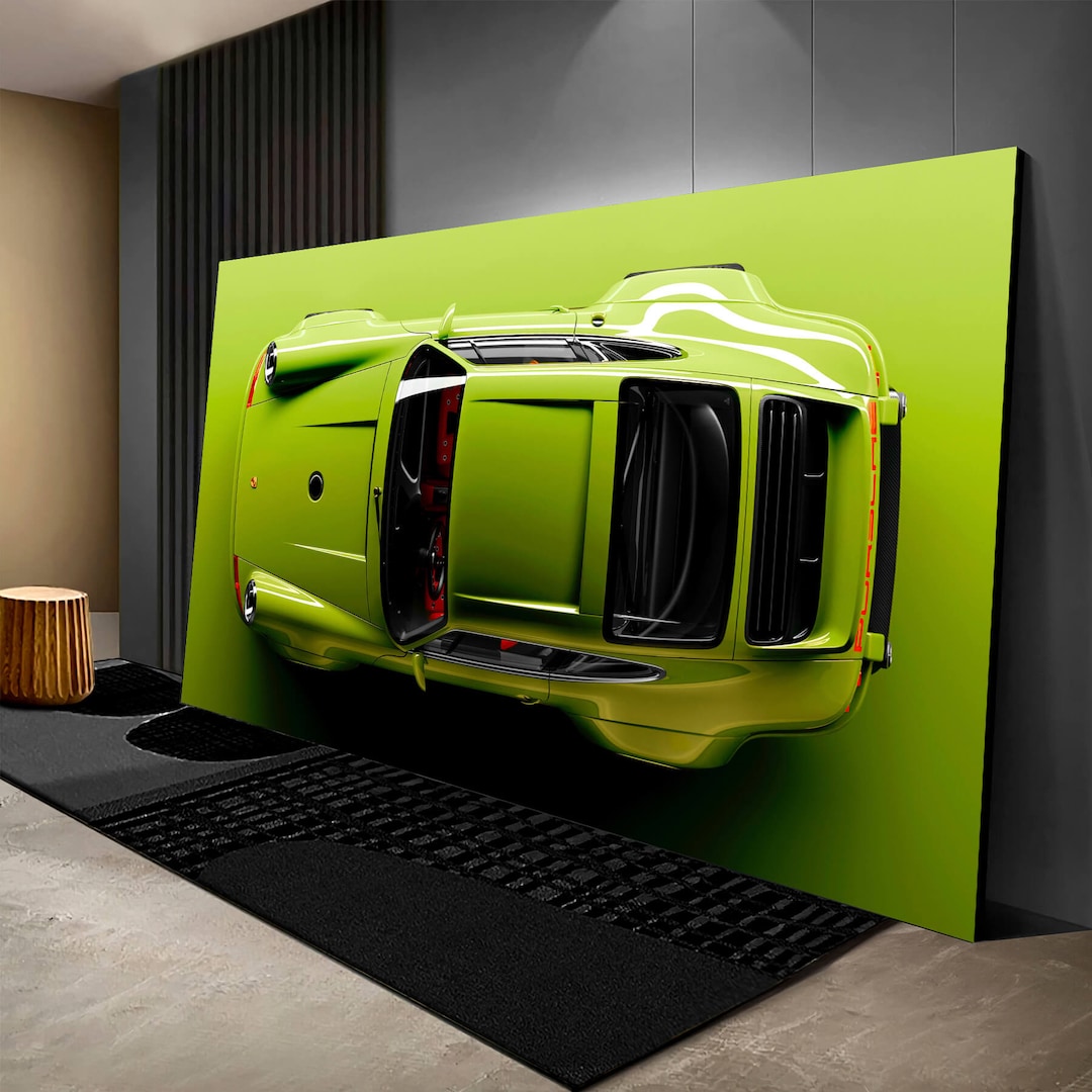 Light Green Sport Car Poster Modern Car Wall Art Stylish Canvas Prints ...