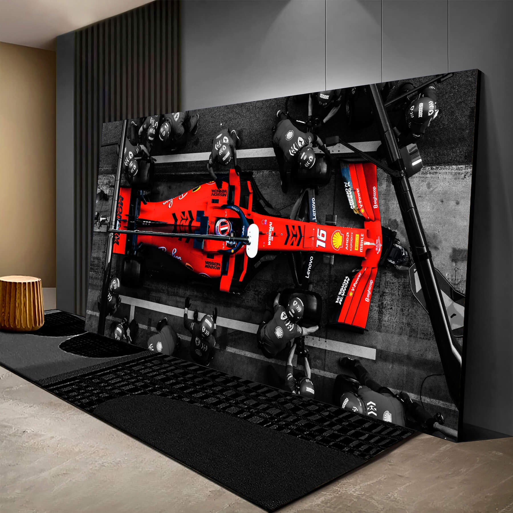 Ferrari F1 Pit Stop Canvas Print: Red Racing Car Formula One Wall Art ...