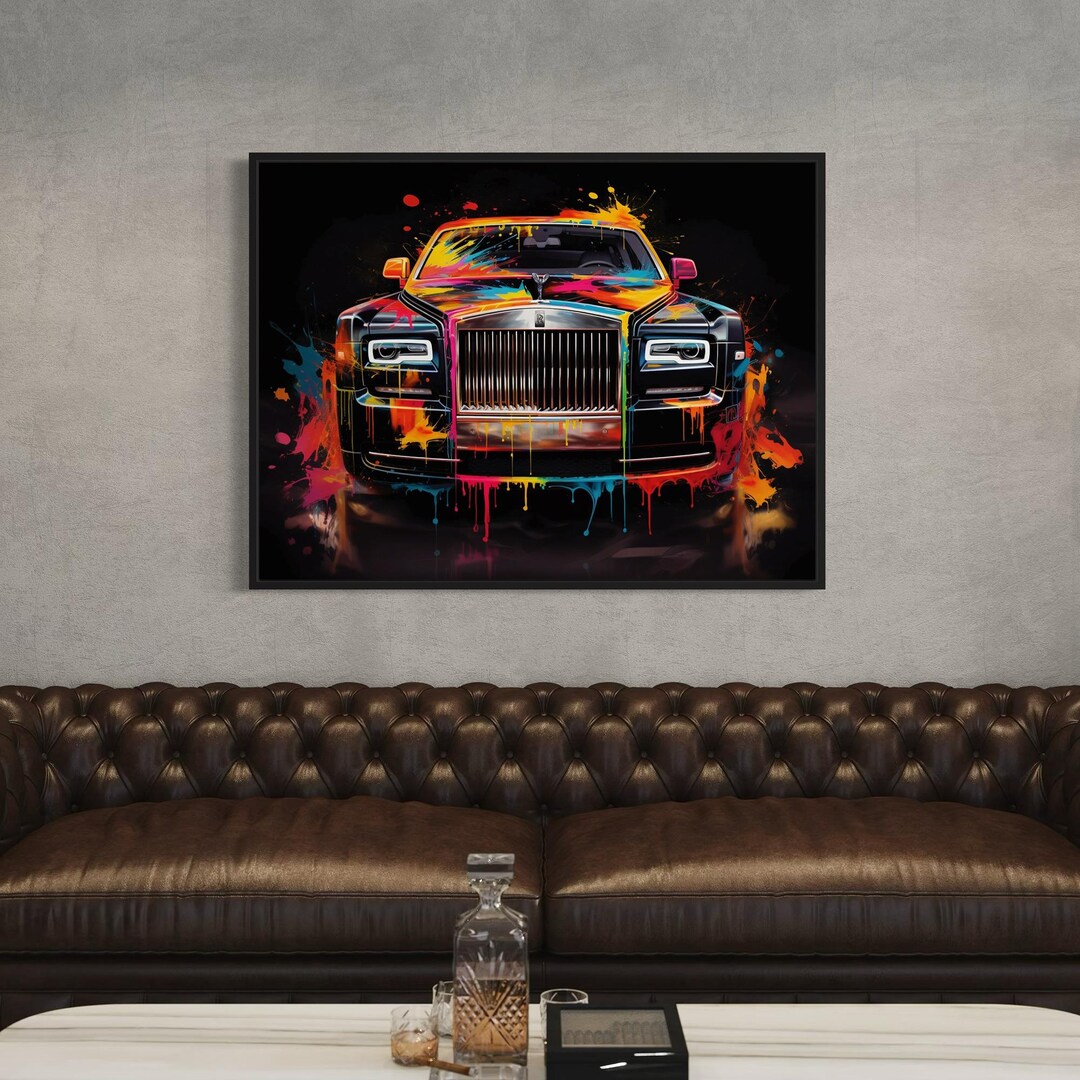 Rolls Royce Phantom Colorful Graffiti Wall Art Rolls Royce Wall Art ...