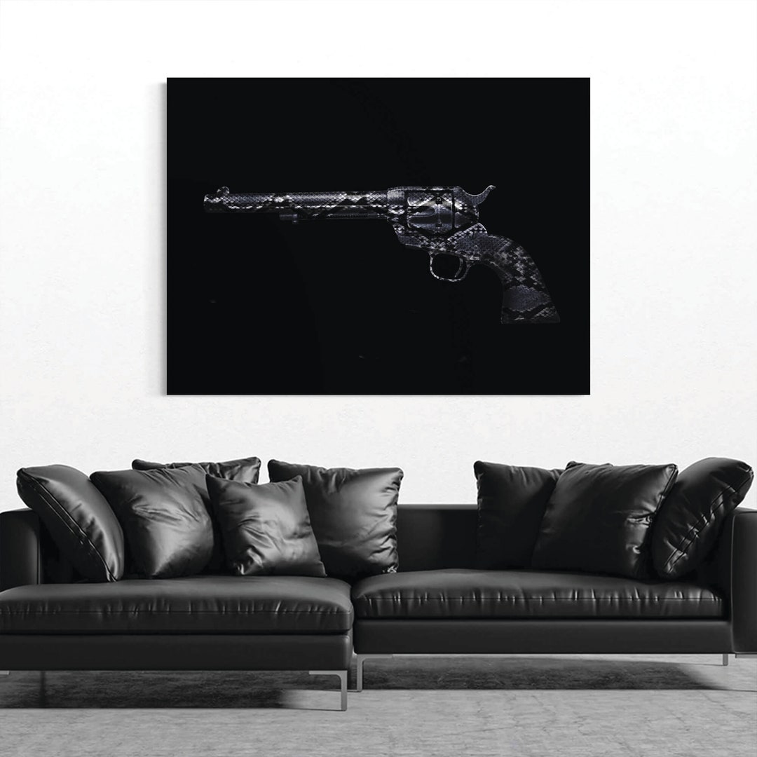 Retro Poster Hand Gun Canvas Print Revolver Canvas Print Firearm Wall ...
