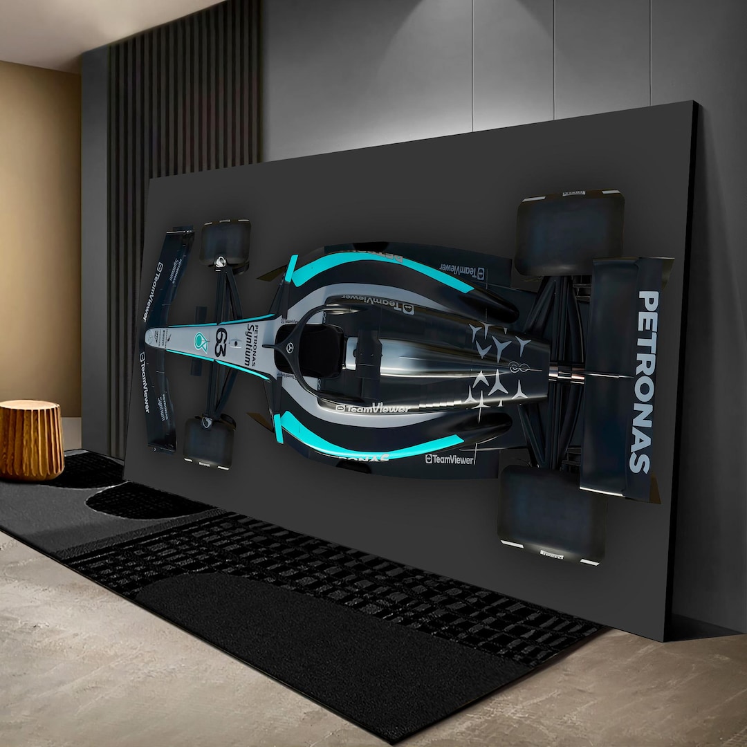 Mercedes F1 Car Canvas Print: Formula 1 Wall Art Racing Car Poster Man ...