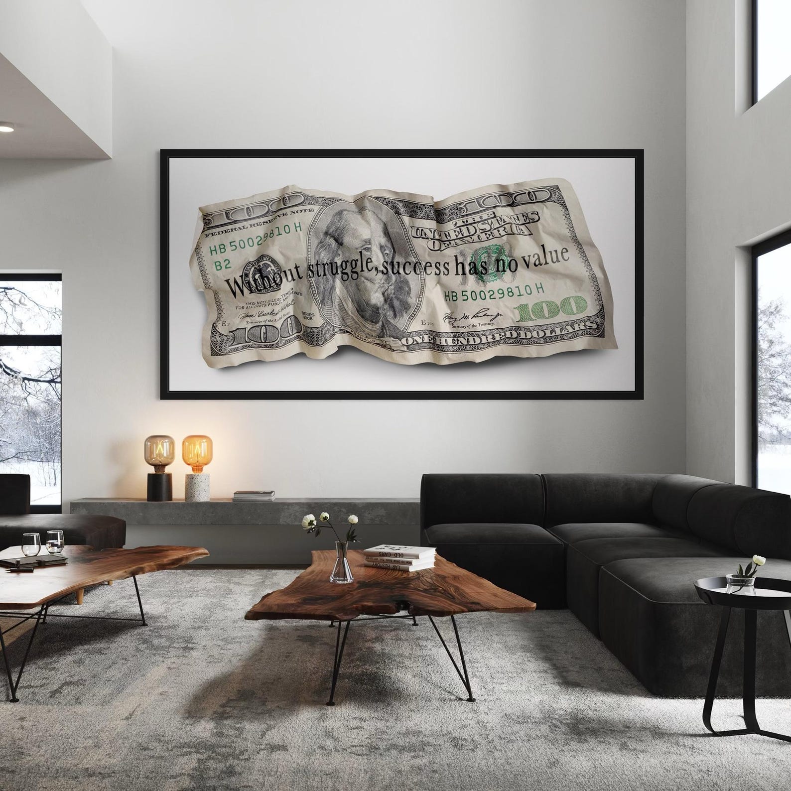Motivational Money Poster for Home Workspace Art With Money and Quotes ...