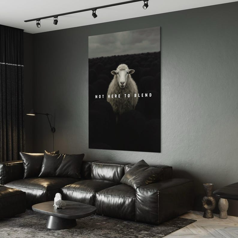 Sheep Poster Motivational Wall Art Inspirational Quote Print Modern ...