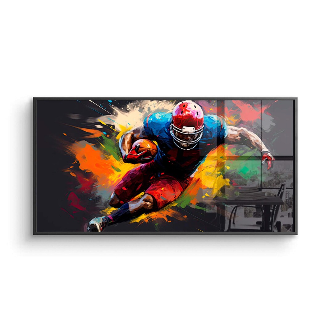 American Football Wall Poster Motivation Office Decor Large Framed ...