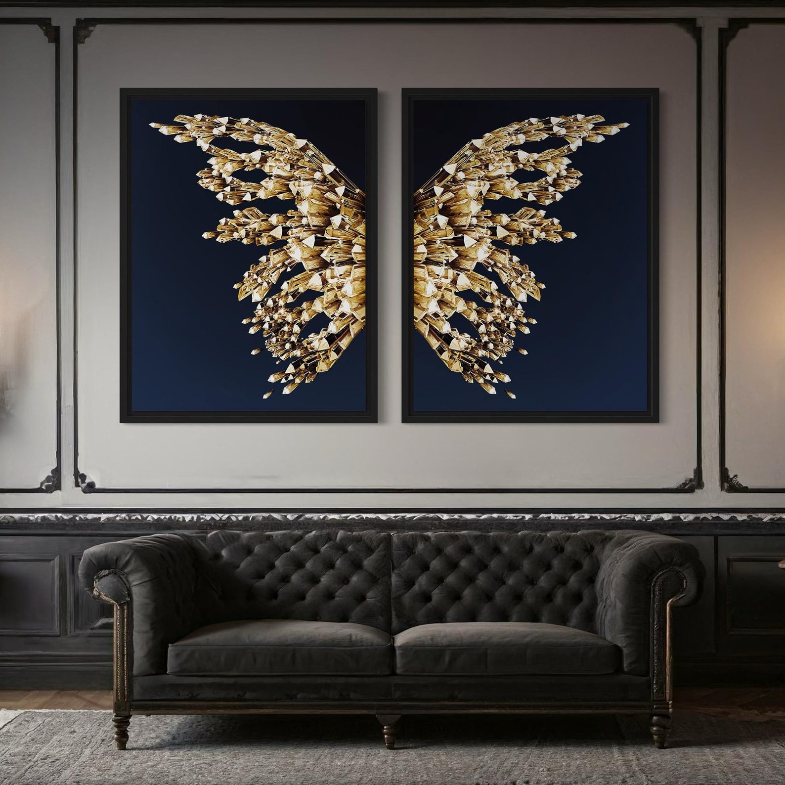 Gold Butterfly Wallart for Bedroom Extra Large Butterfly Canvas Print ...