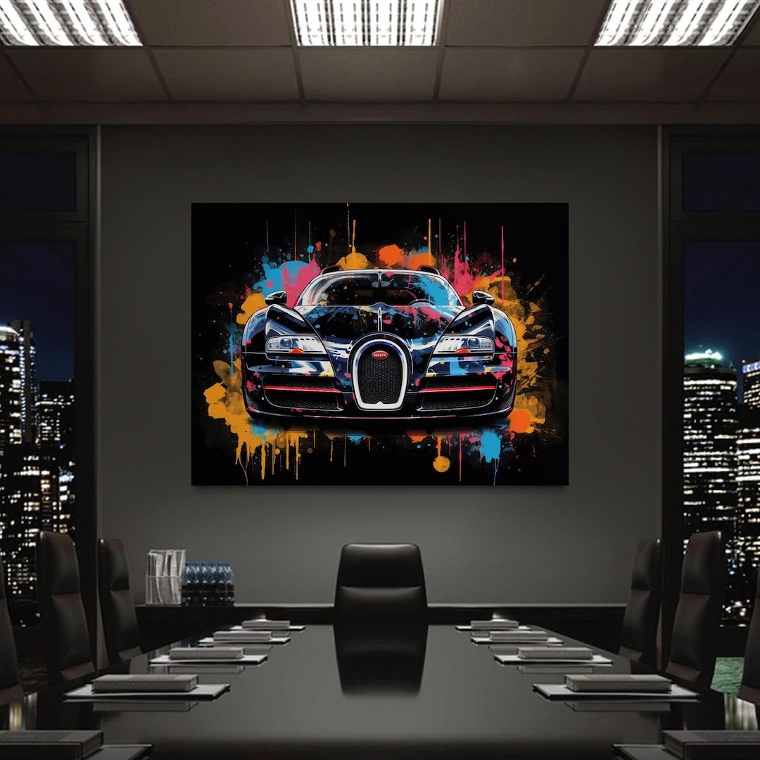 Bugatti Veyron Graffiti Canvas Print: Sports Car Wall Art - Etsy