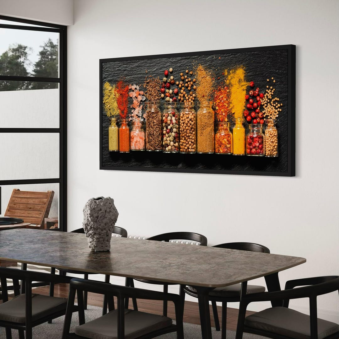 Food Wall Art for Kitchen Colorful Kitchen Wall Art With Spices ...