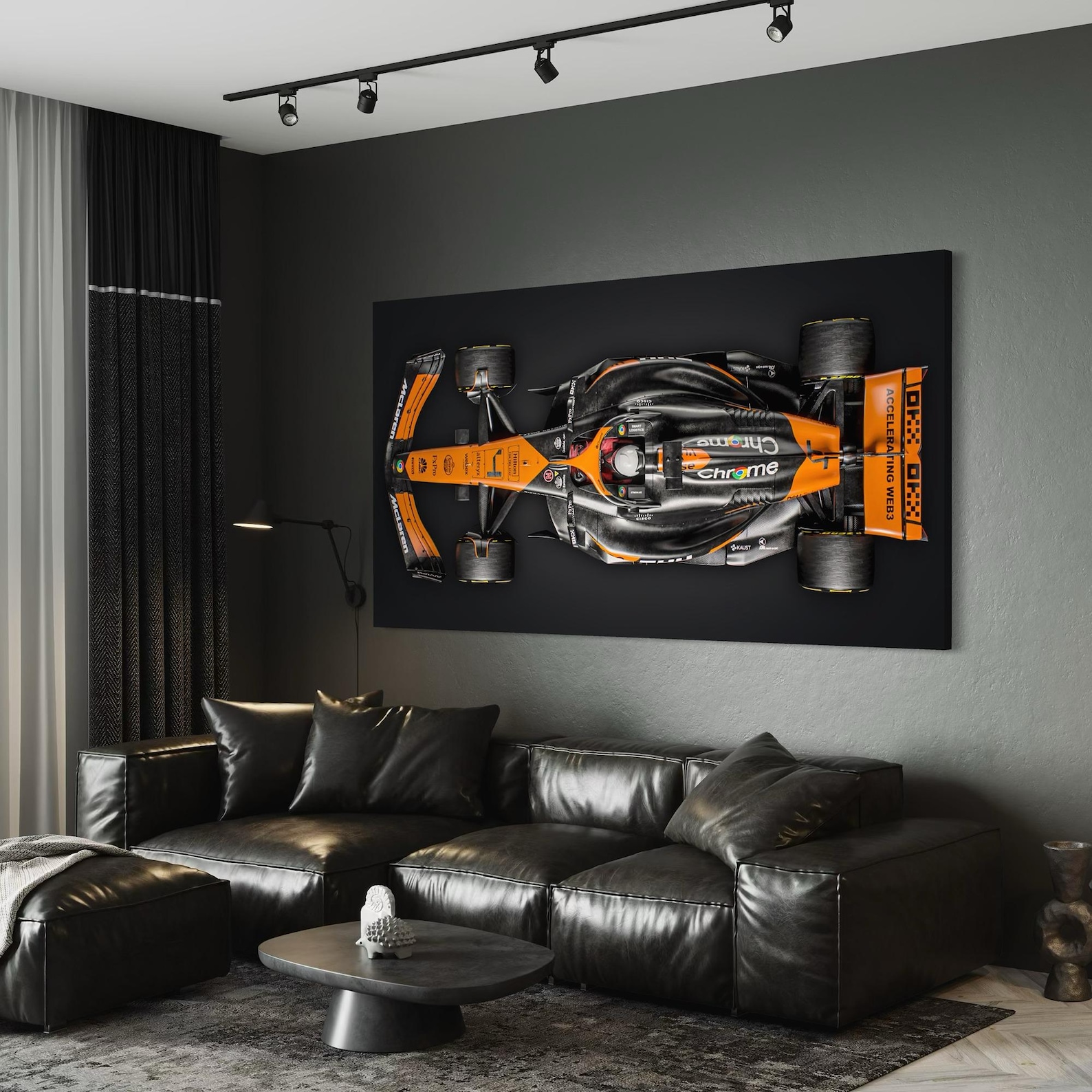 Formula 1 Wall Art Mclaren Canvas Extra Large F1 Poster Race Car Print ...