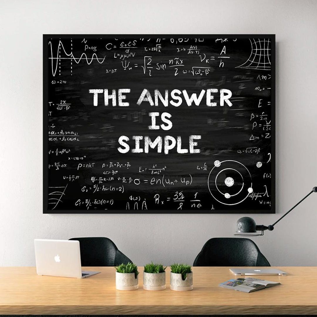 Motivational Quote Blackboard Print Large Wall Art Math Equations Wall ...