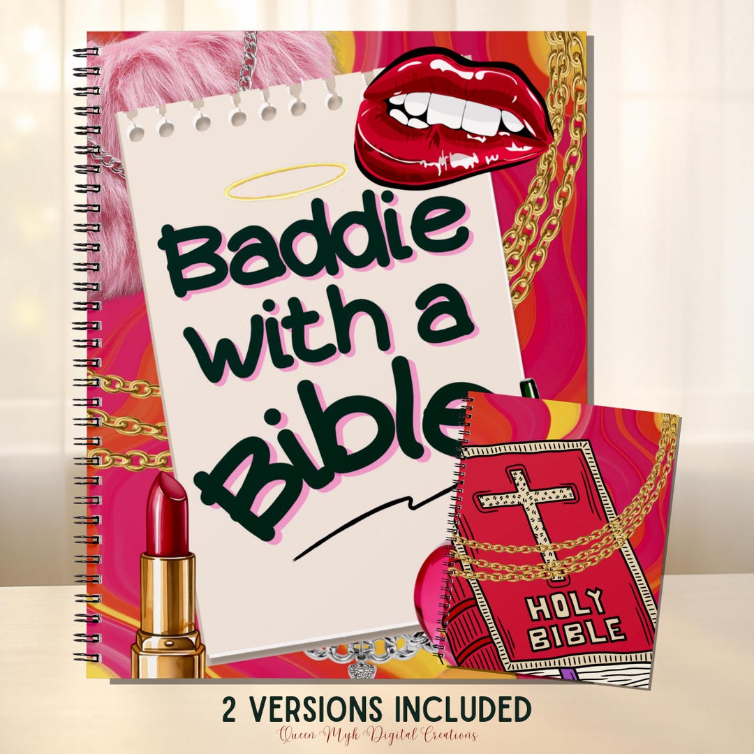 Baddie With a Bible Journal Cover With Interior Page Design, Christian ...