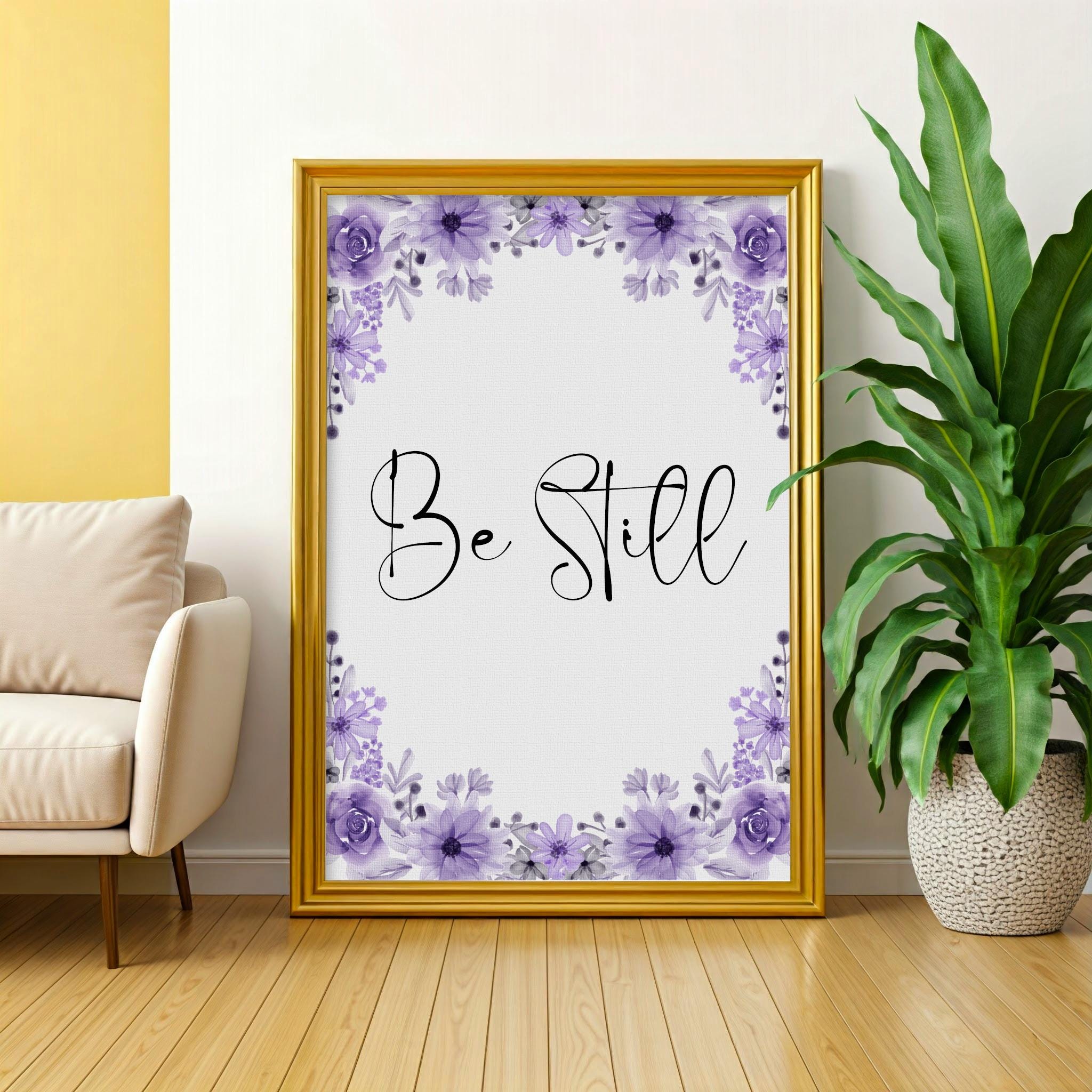 BE STILL Wall Art Printable Aesthetic Wall Hanging Home Decor Living ...