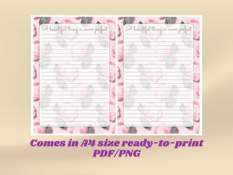 Printable Floral Notepad, Bundle of 4 Pastel Color Notepad Motivational ...