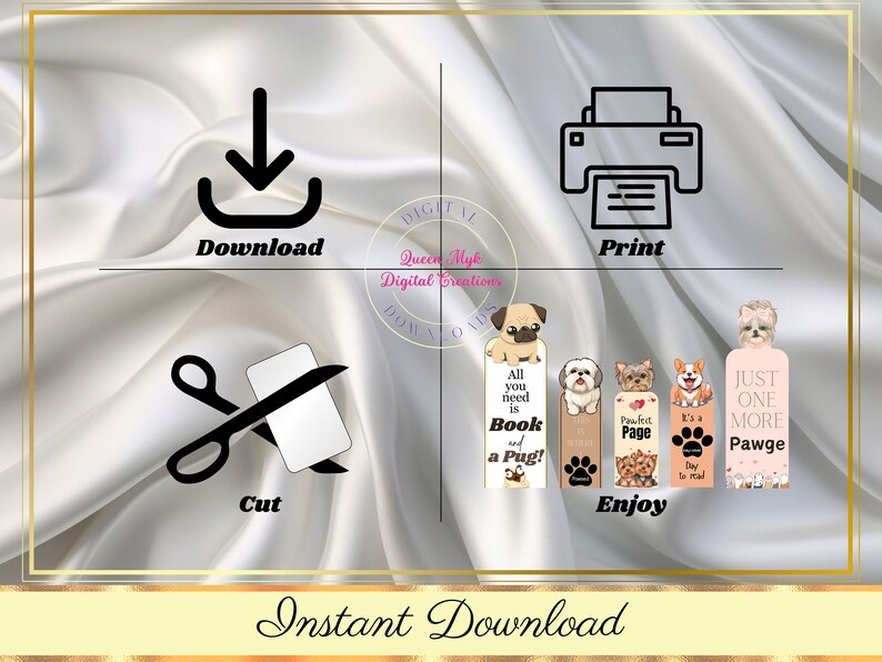 Dog Lover Bookmarks Set of 5, Dog Head Pop-up Bookmarks, Printable ...