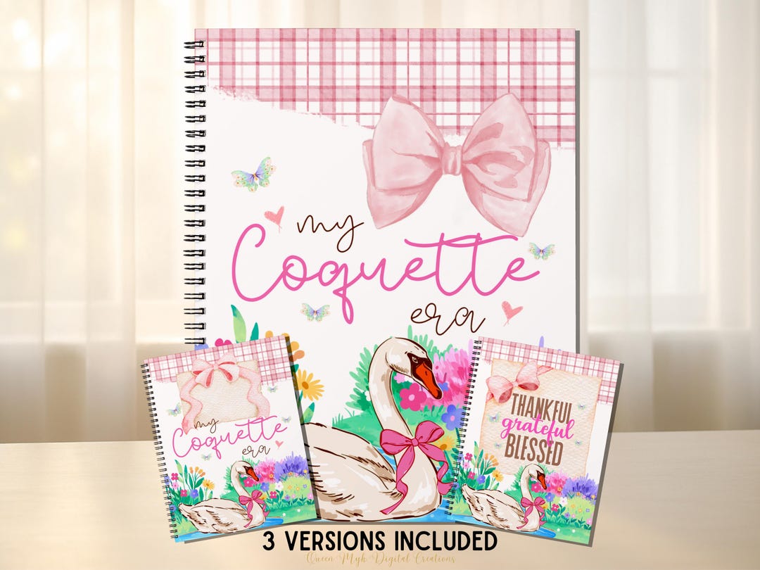 My Coquette Era Notebook Cover, Coquette Goose Digital Journal Cover ...