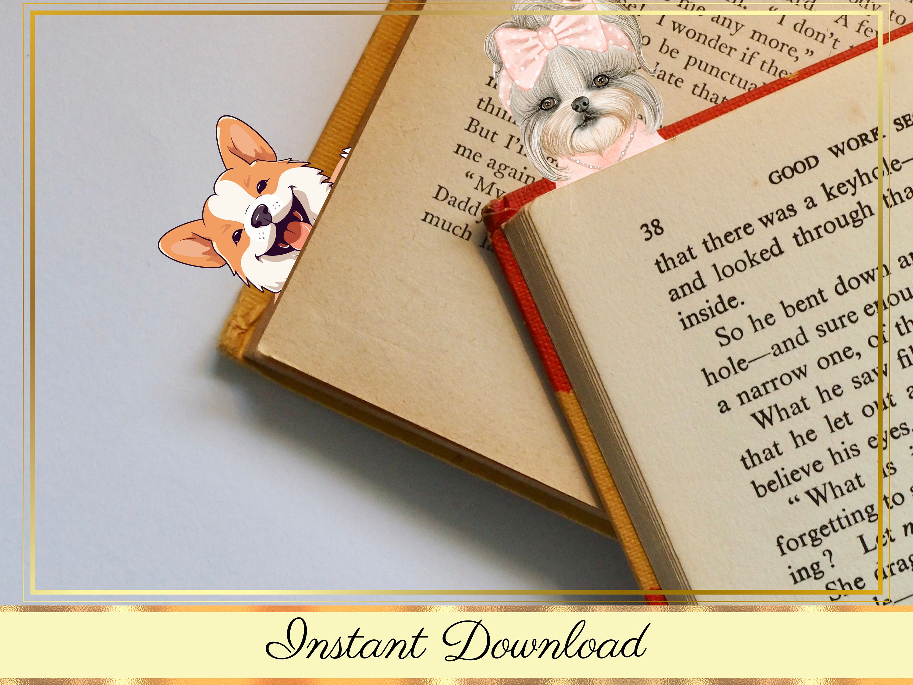 Dog Lover Bookmarks Set of 5, Dog Head Pop-up Bookmarks, Printable ...