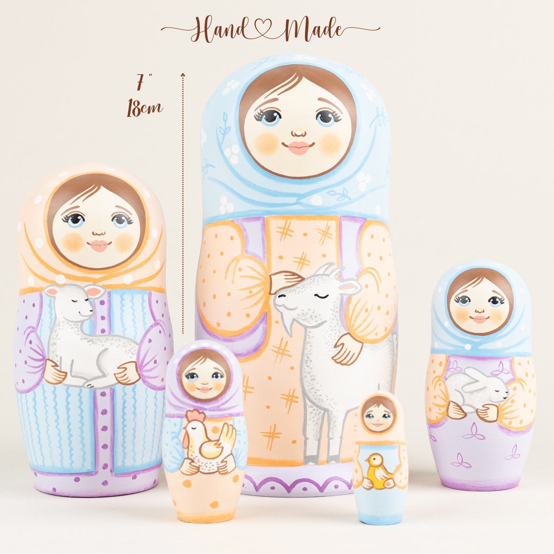 Nesting Dolls for Kids, Animal Nesting Doll, Wooden Kids' Toys ...