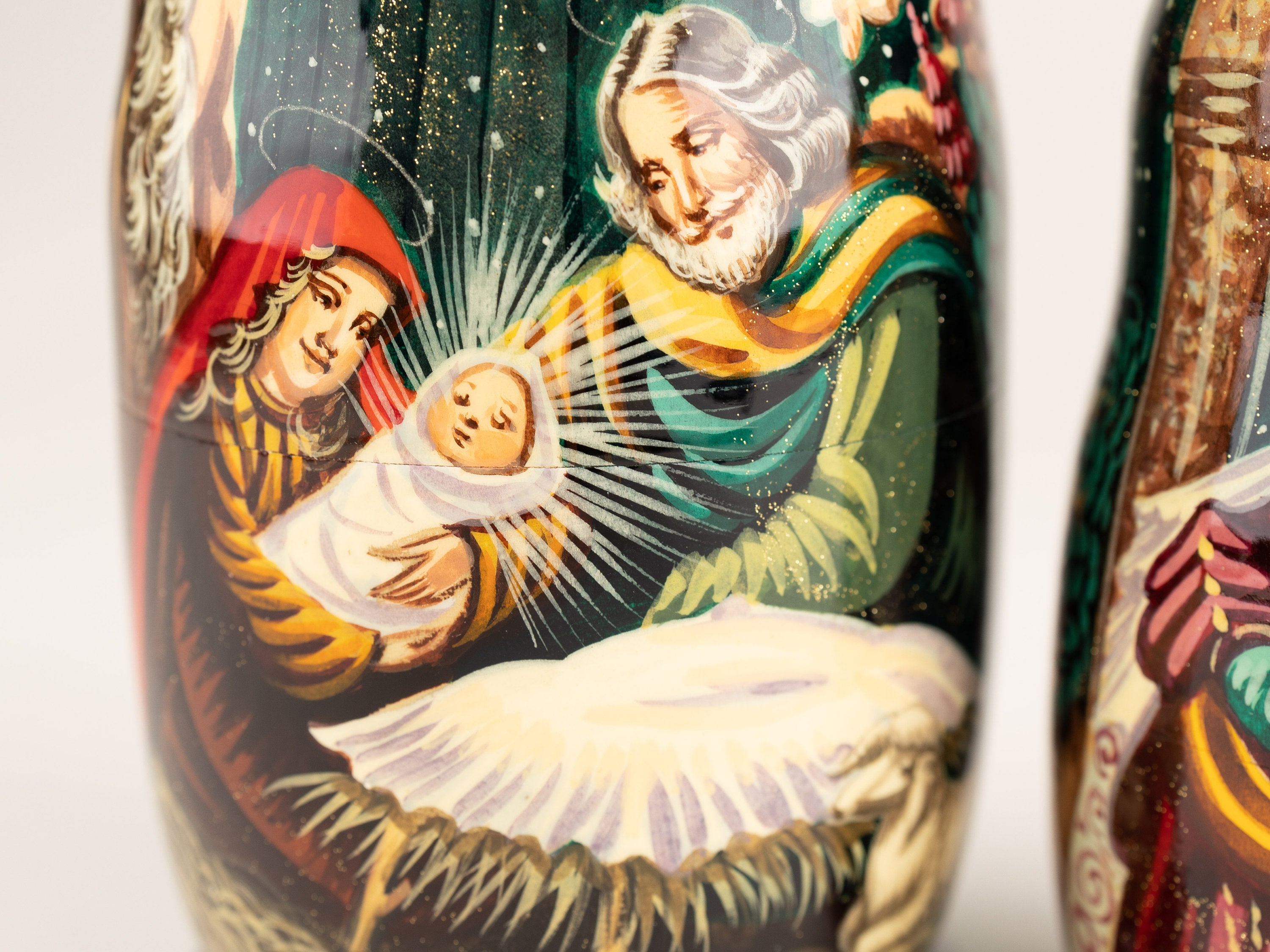 Wooden Nesting Dolls Nativity Scene Matryoshka Christmas Nesting Dolls ...