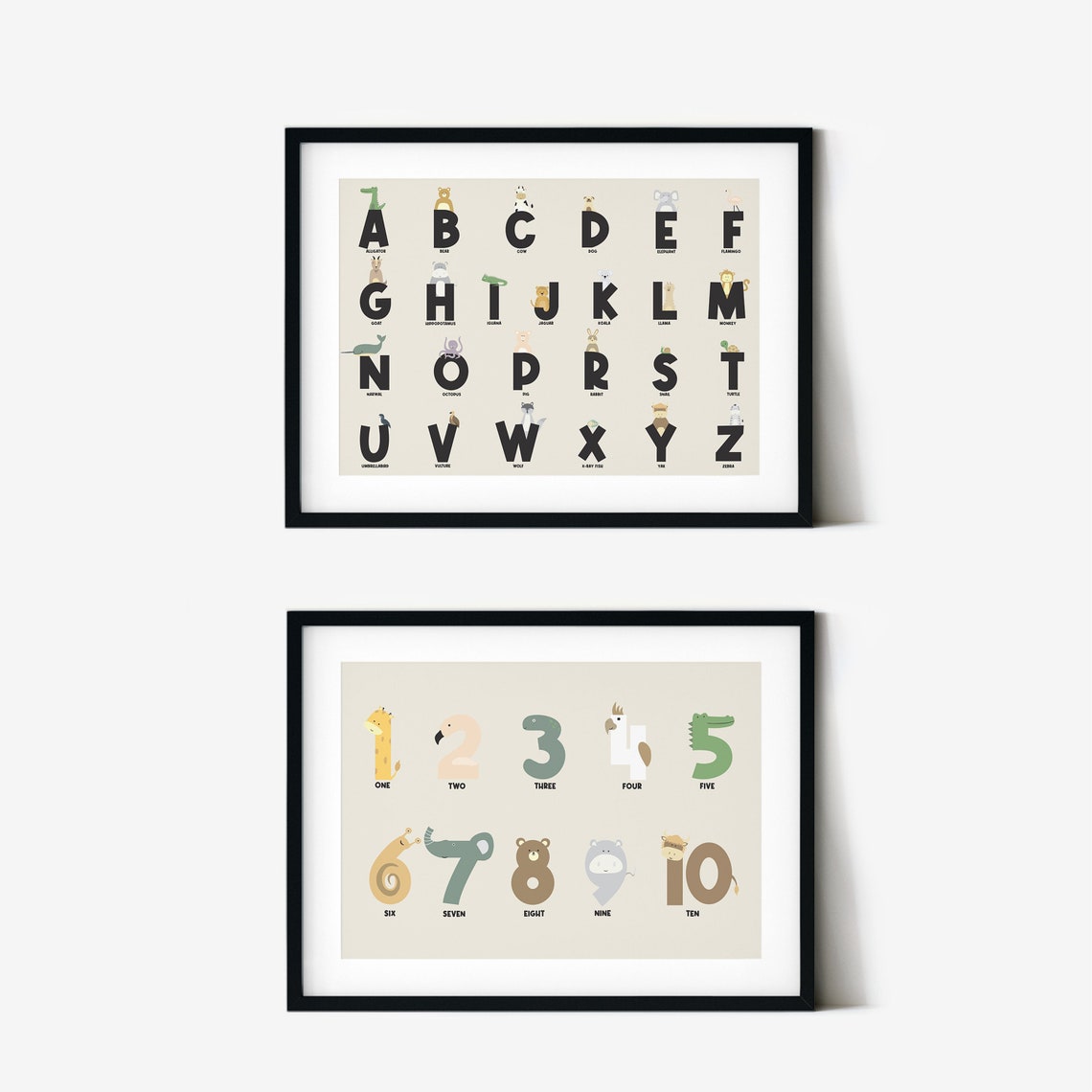 Alphabet Letters Numbers and Colors With Animals for Kids Learning ...