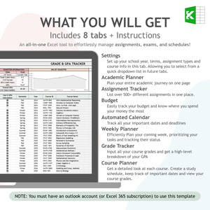 Ultimate Student Planner: Excel Template With Assignment Tracker ...