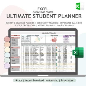 Ultimate Student Planner: Excel Template With Assignment Tracker ...