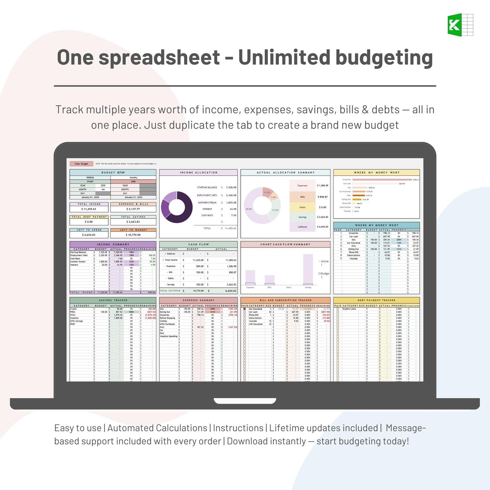 Simple Budget Tracker: Excel Template for Personal Finance (digital ...