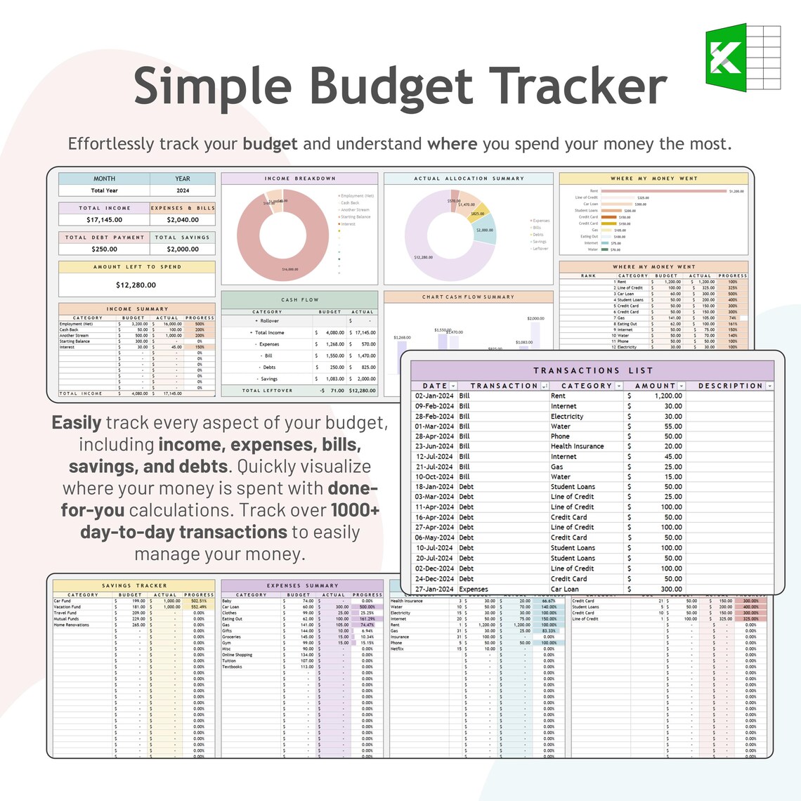 Ultimate Student Planner: Excel Template With Assignment Tracker ...