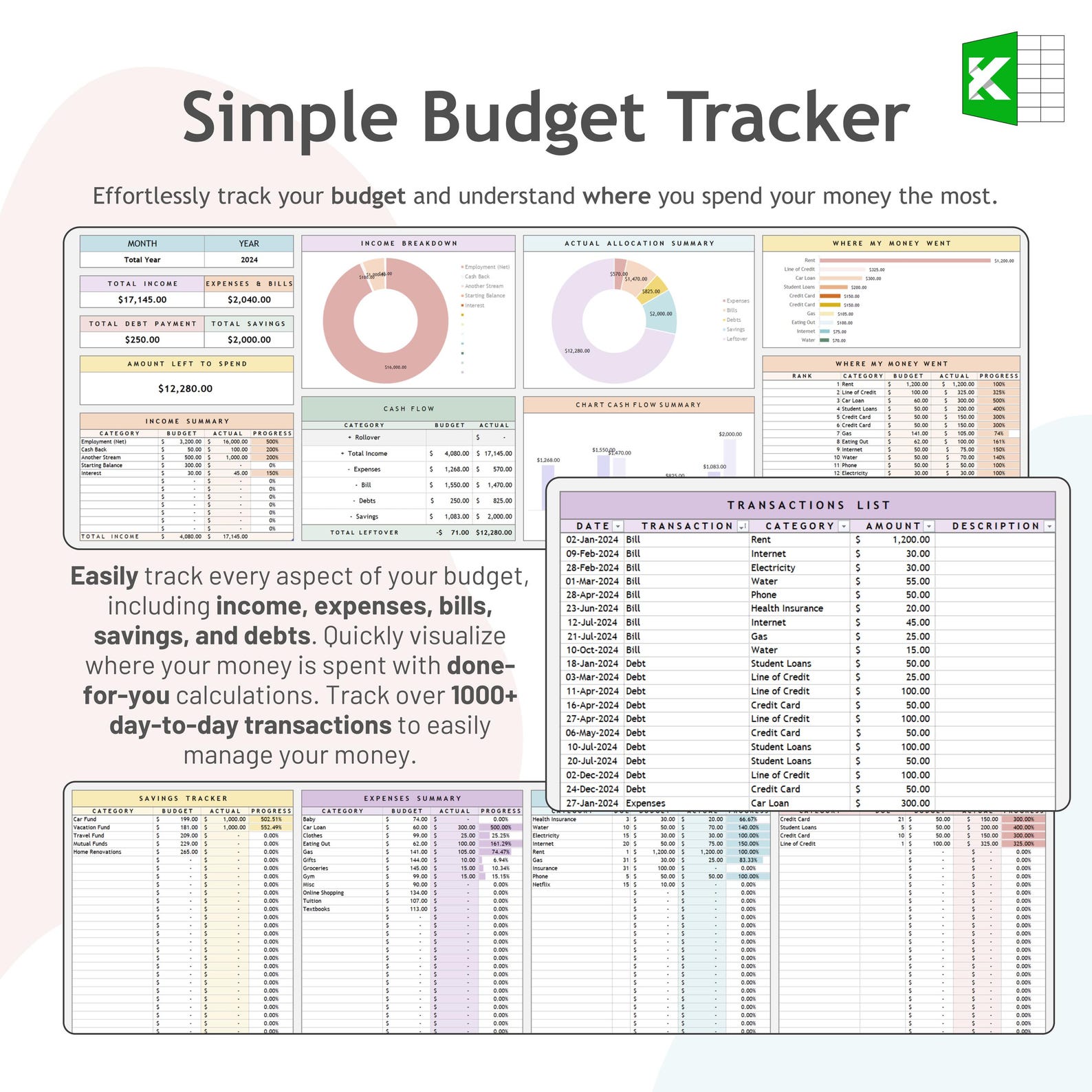 Ultimate Student Planner: Excel Template With Assignment Tracker ...